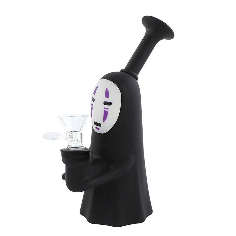 Japanese Samurai Silicone Bong Black With Purple Eyes – KRS Trading