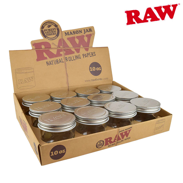 RAW Glass Jar 10oz (12pcs/display) – KRS Trading