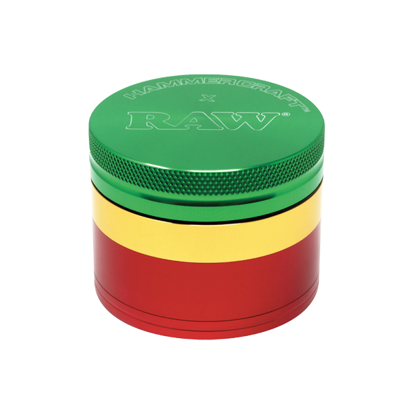 Hammercraft X RAW Aluminum Grinder 4 Parts Rasta (Large) – KRS Trading